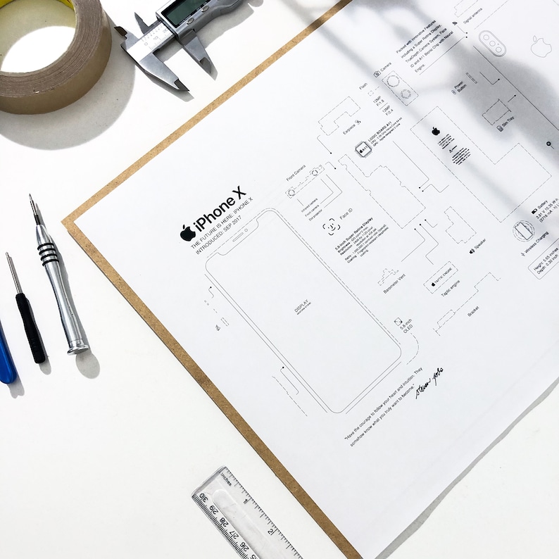 IPhone X Teardown Template, iPhone 10 Teardown, Framed Iphone, iPhone ...