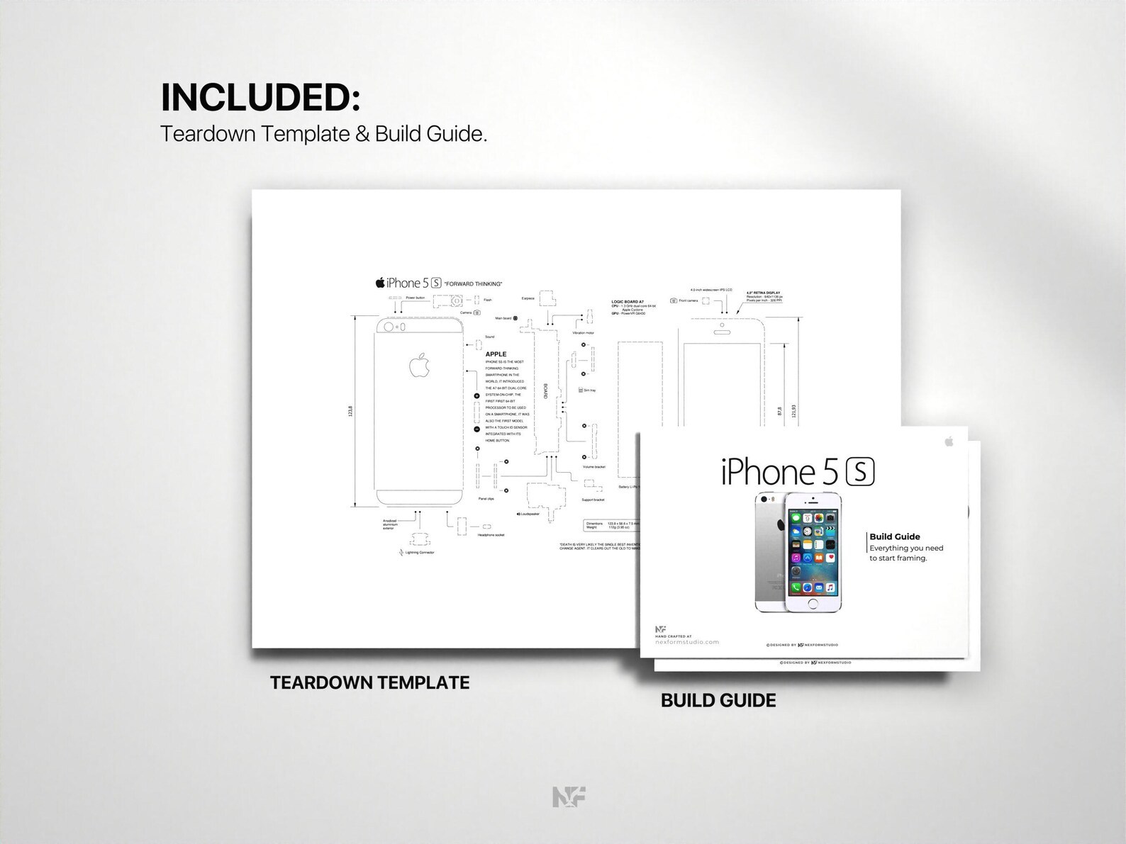 IPhone 5S Teardown Template | A3 | iPhone Frame Template, Framed Iphone ...