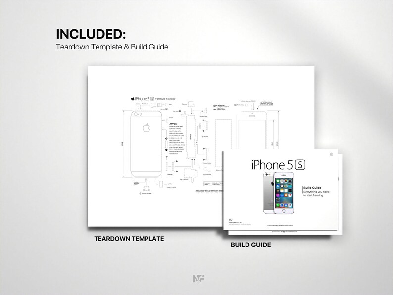 IPhone 5S Teardown Template | A3 | iPhone Frame Template, Framed Iphone ...