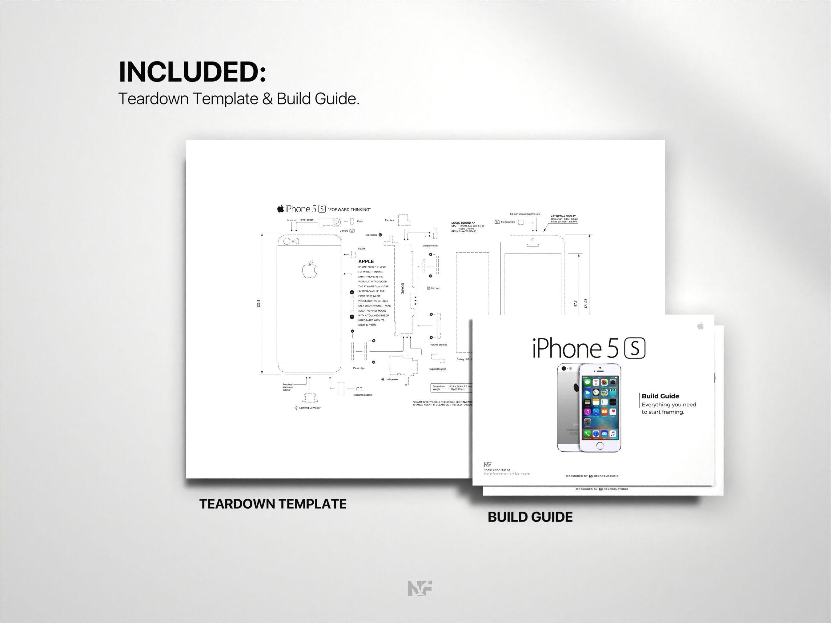 IPhone 5S Teardown Template | A3 | iPhone Frame Template, Framed Iphone ...