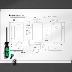 IPhone 4S Teardown Template, iPhone Teardown, Framed Iphone, iPhone ...