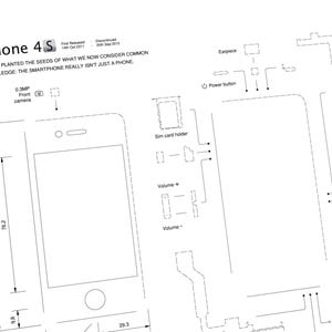 IPhone 4S Teardown Template, iPhone Teardown, Framed Iphone, iPhone ...