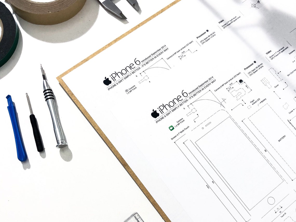IPhone 6 Teardown Template, iPhone Teardown, Framed Iphone, iPhone ...