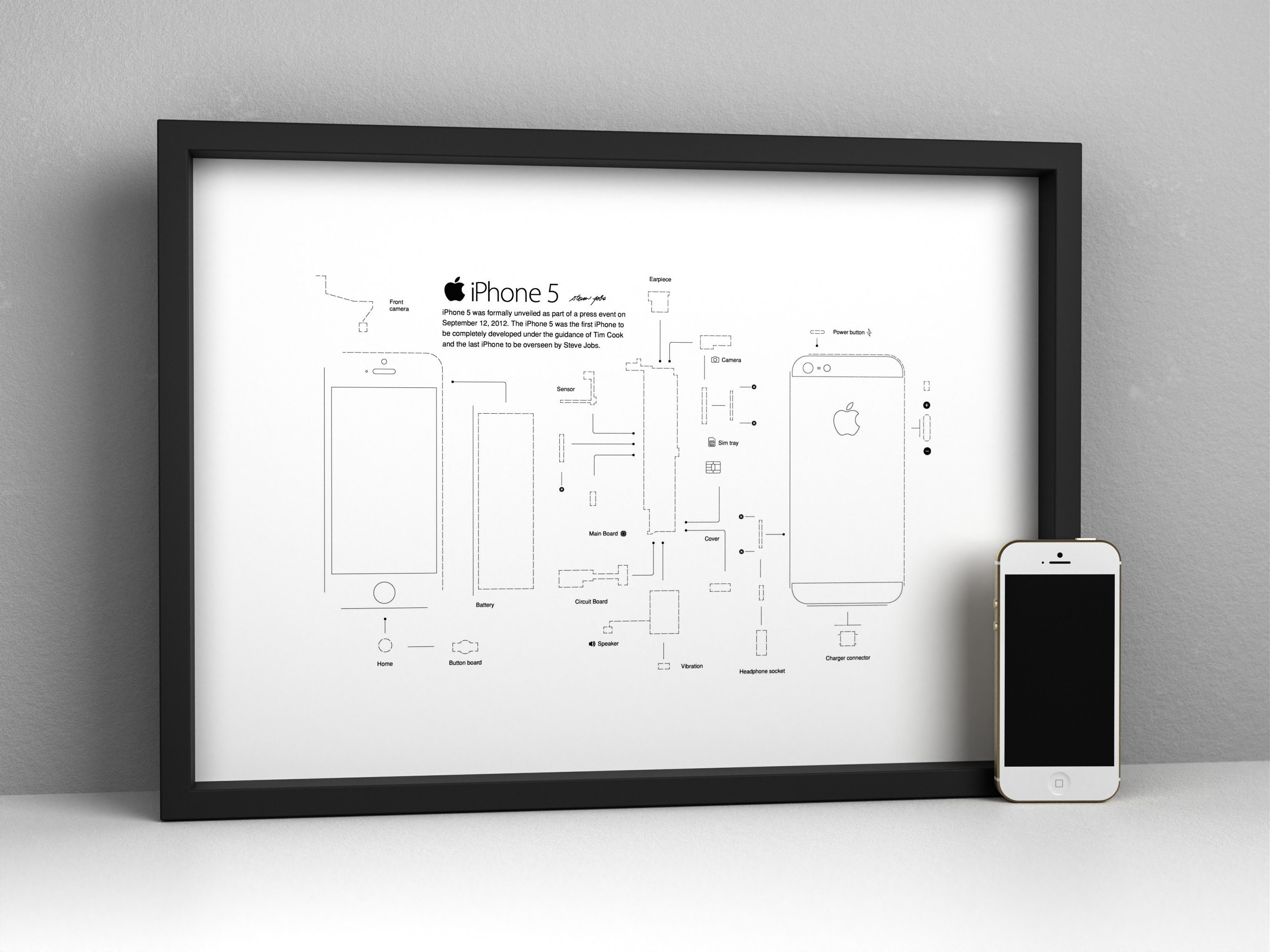 IPhone 5 Teardown Template, iPhone Teardown, Framed Iphone, iPhone ...