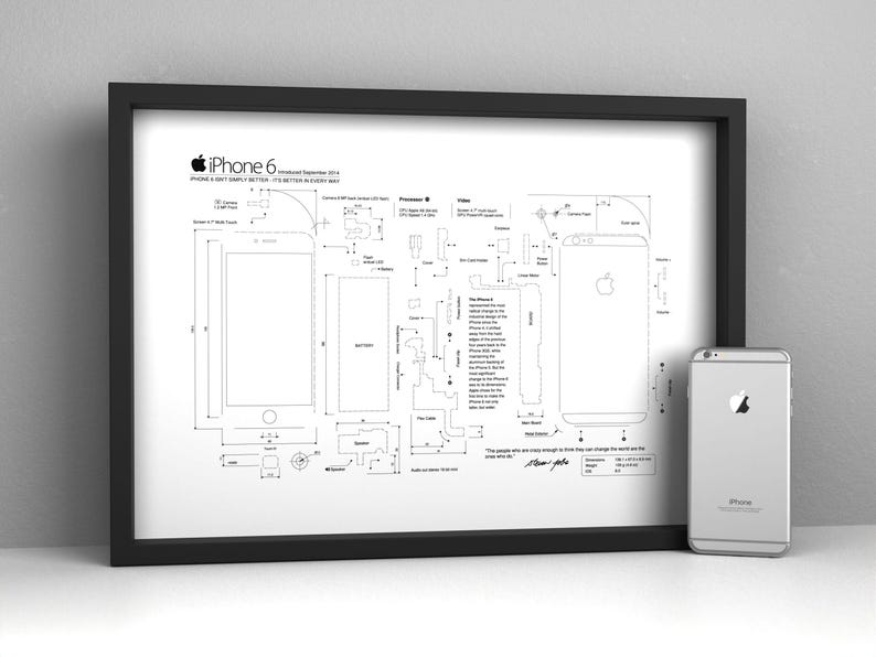 IPhone 6 Teardown Template, iPhone Teardown, Framed Iphone, iPhone ...