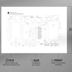 IPhone 6 Teardown Template, iPhone Teardown, Framed Iphone, iPhone ...