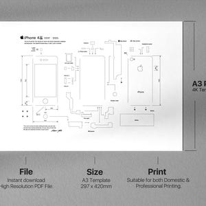 IPhone 4S Teardown Template, iPhone Teardown, Framed Iphone, iPhone ...