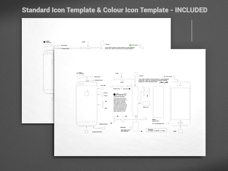 Iphone SE Frame Template Iphone Teardown Framed Iphone - Etsy
