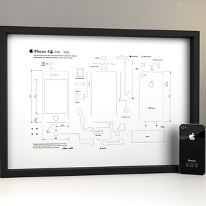 IPhone 4S Teardown Template, iPhone Teardown, Framed Iphone, iPhone ...