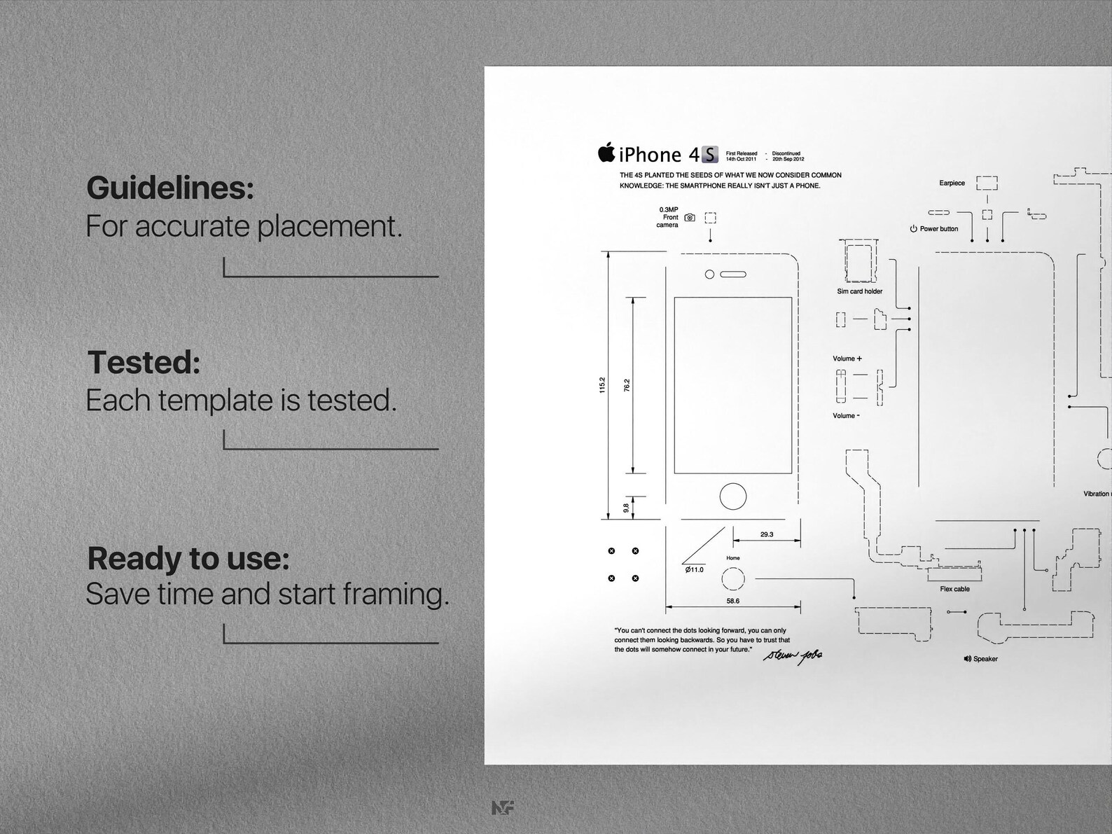 IPhone 4S Teardown Template, iPhone Teardown, Framed Iphone, iPhone ...