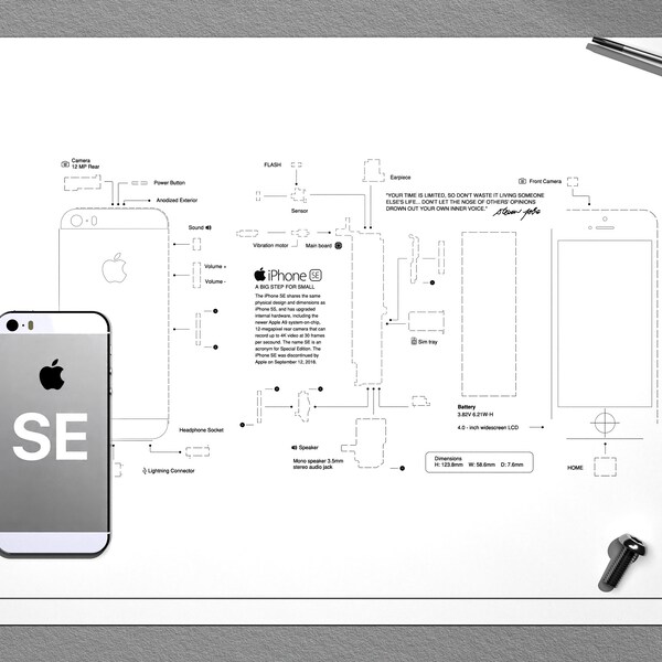 Iphone Se Teardown Template - Etsy