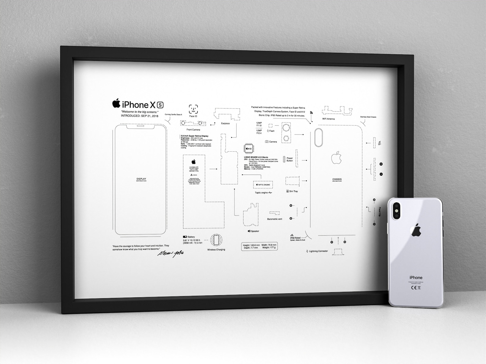 IPhone XS Teardown Template, iPhone Xs Teardown, Framed Iphone, iPhone ...