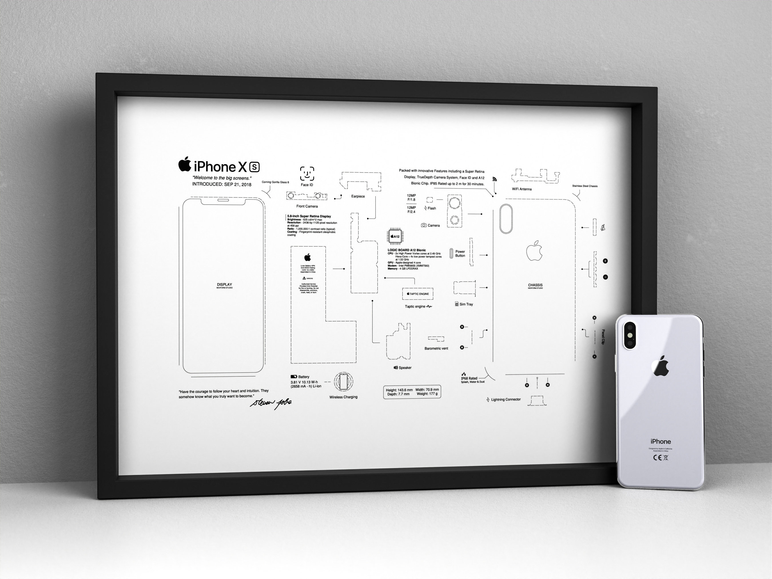 IPhone XS Teardown Template, iPhone Xs Teardown, Framed Iphone, iPhone ...