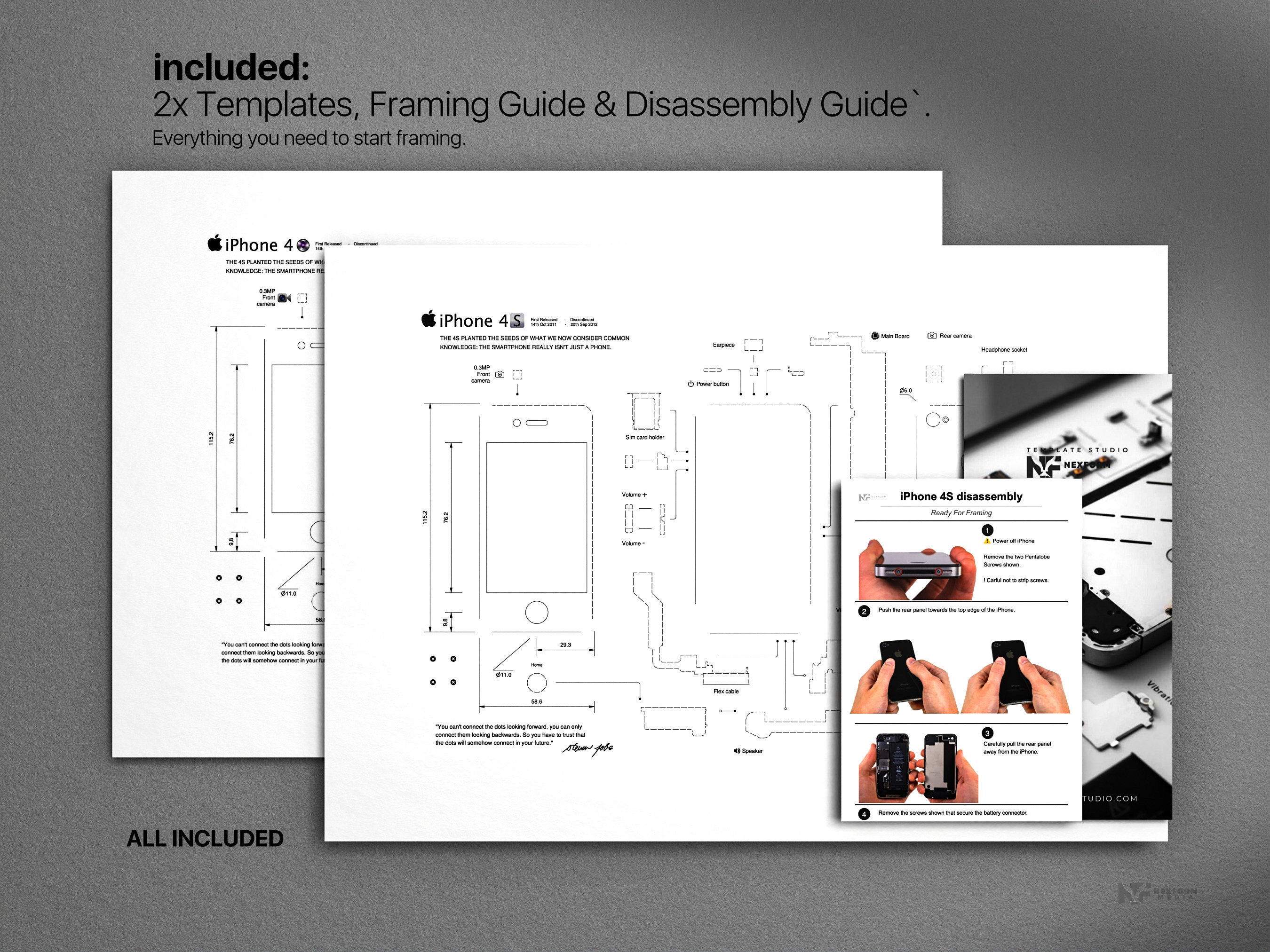 IPhone 4S Teardown Template iPhone Teardown Framed iPhone - Etsy UK
