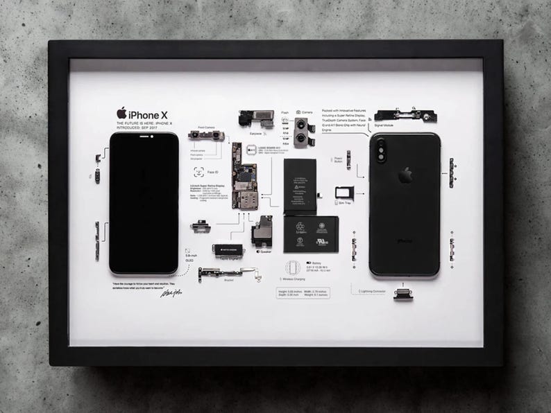 IPhone X Teardown Template, iPhone 10 Teardown, Framed Iphone, iPhone ...