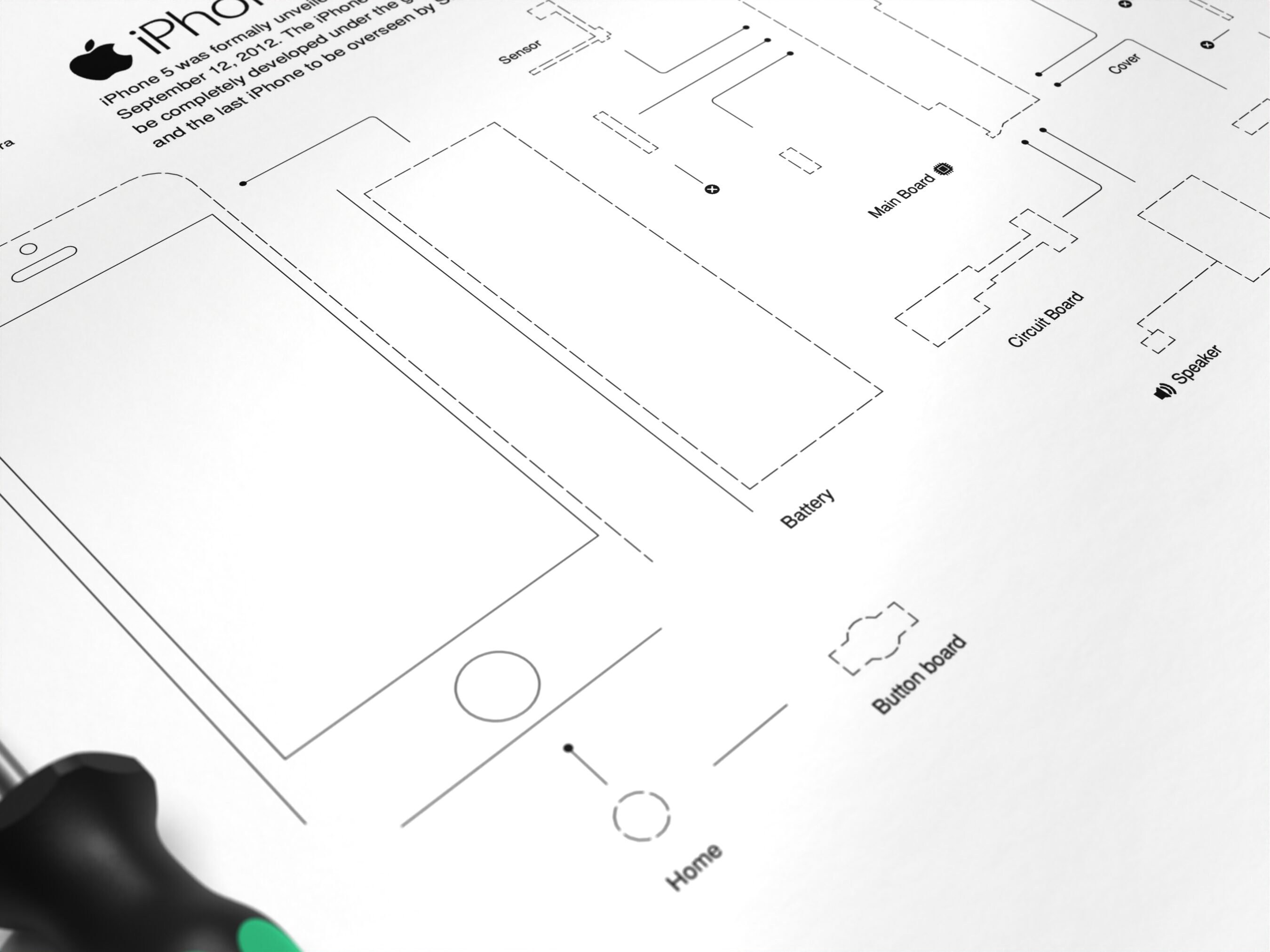 IPhone 5 Teardown Template, iPhone Teardown, Framed Iphone, iPhone ...