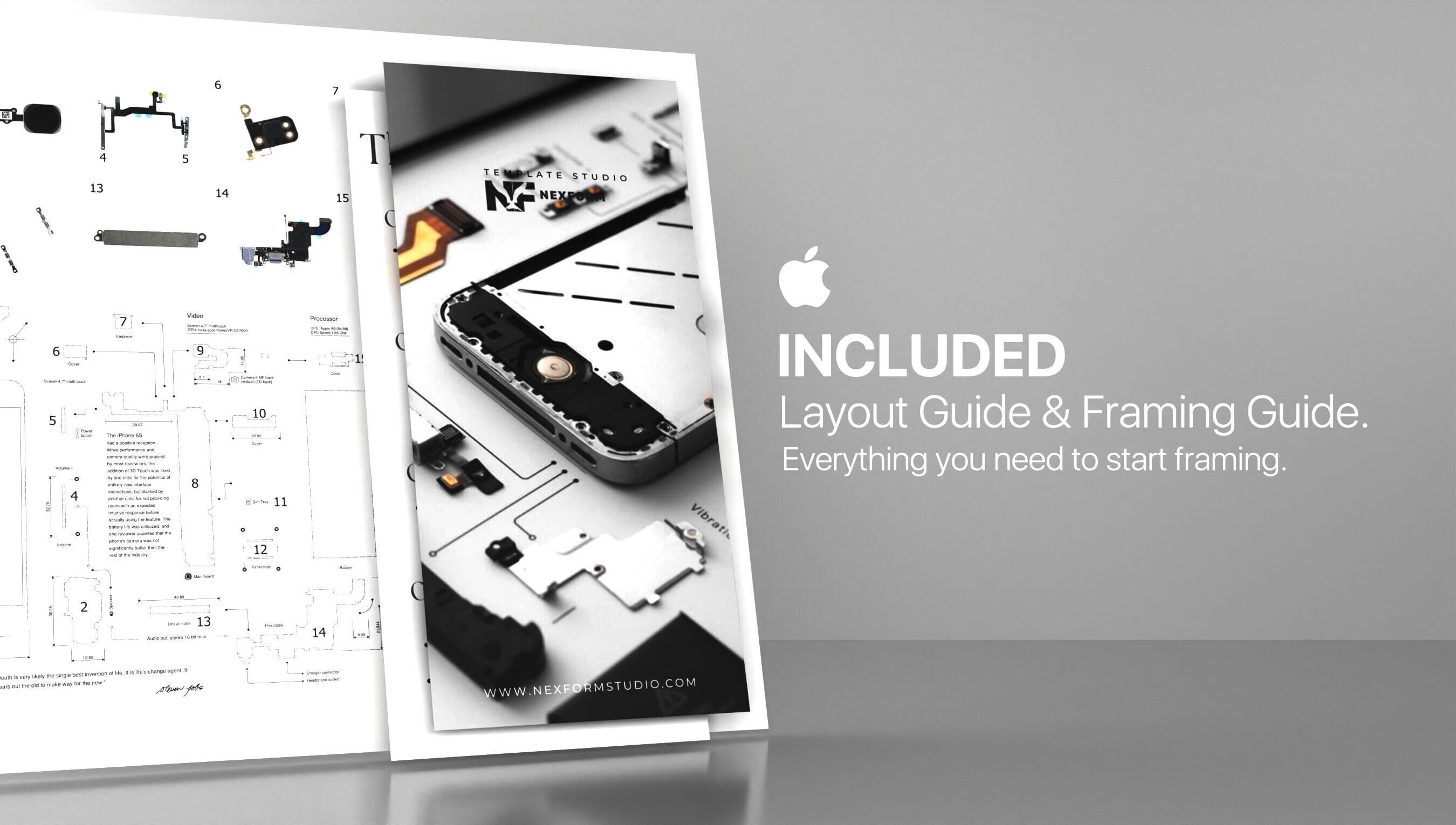 IPhone 6S Teardown Template, iPhone Template, Framed Iphone, iPhone Wall Art, iPhone Frame Art ...