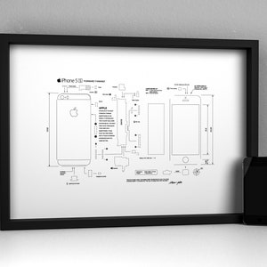 IPhone 5S Teardown Template A3 iPhone Frame Template, Framed Iphone ...