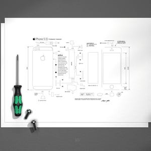 IPhone 5S Teardown Template A3 iPhone Frame Template, Framed Iphone ...