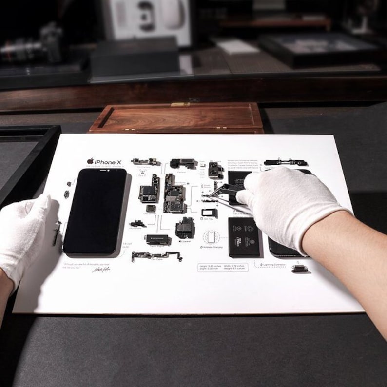 Iphone X Teardown Template Iphone 10 Teardown Framed Iphone - Etsy