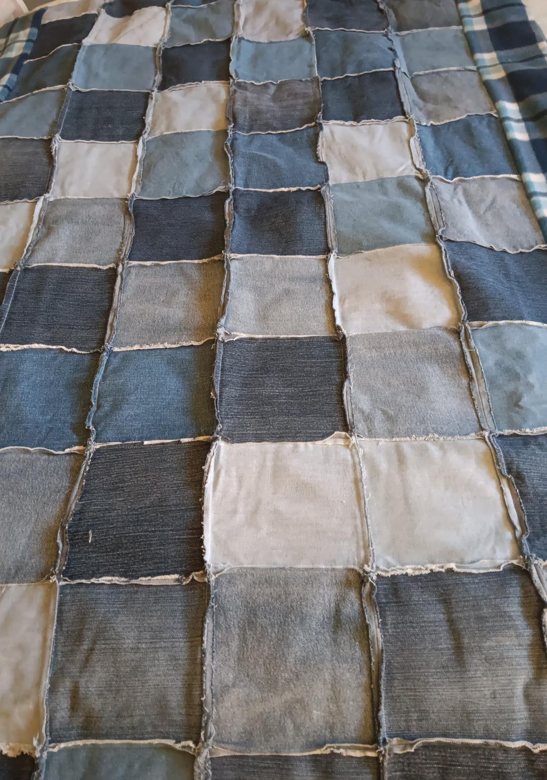 Denim Rag Throw - Etsy