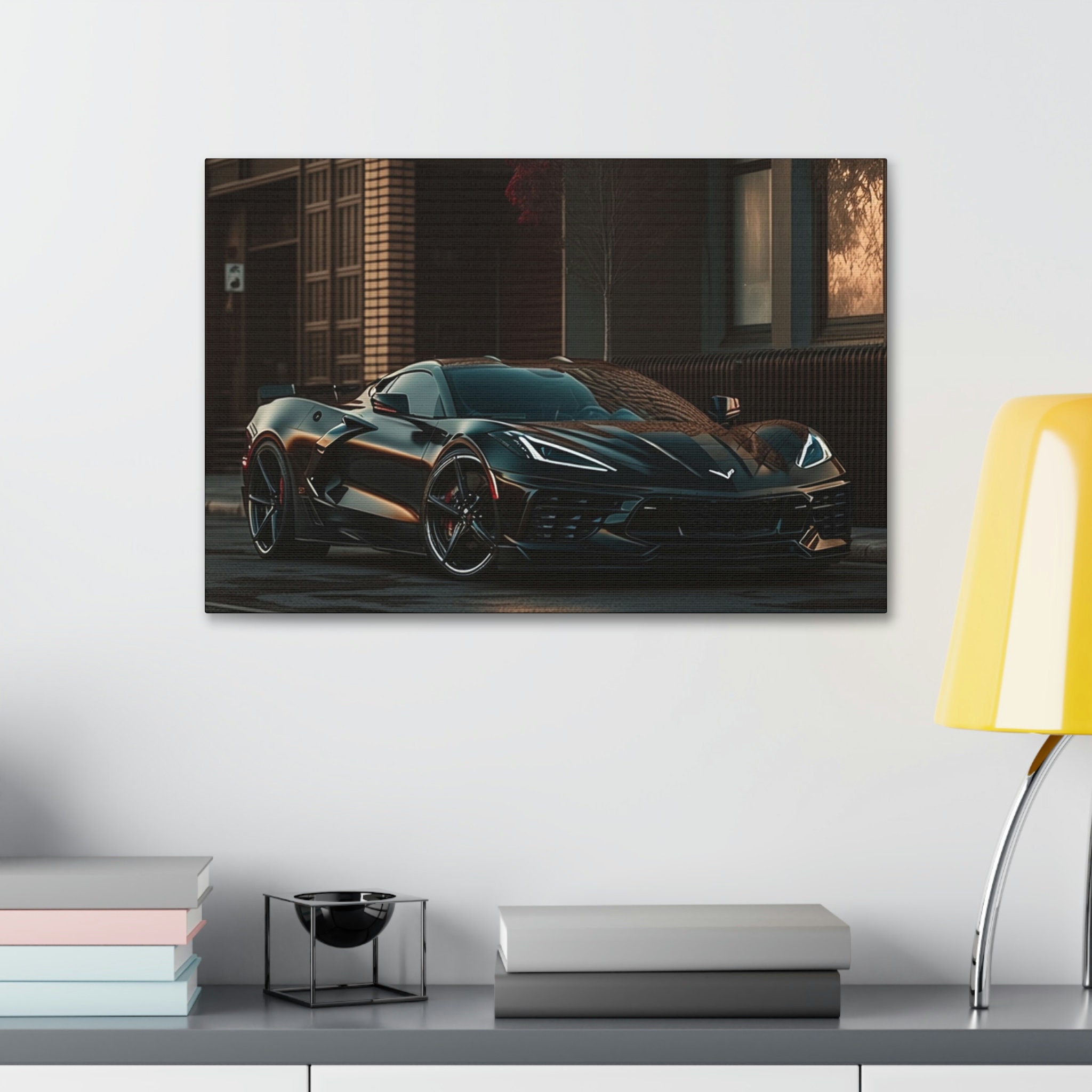 C8 Corvette Painting | High Quality | Canvas Art | Wall Print | Car ...
