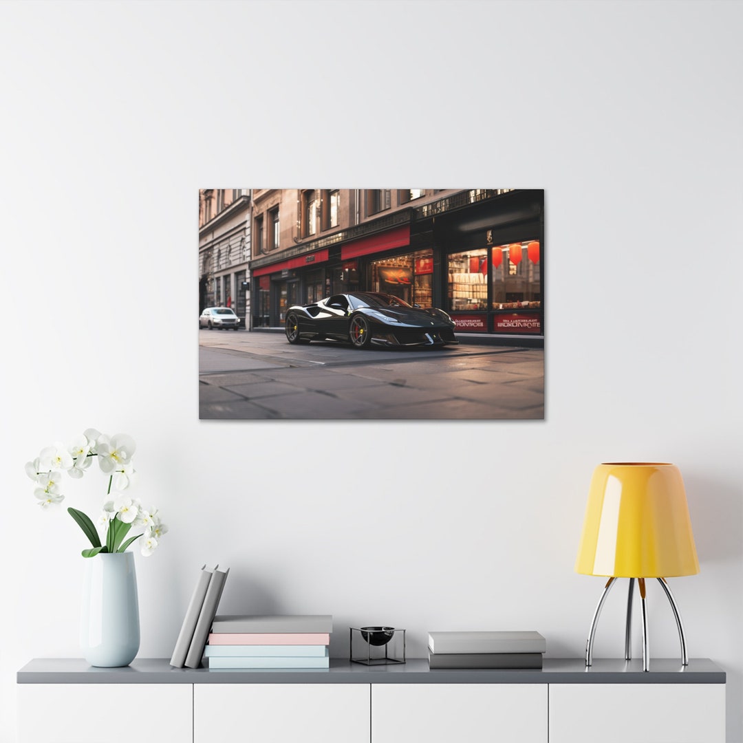 Ferrari SF90 Painting | High Quality | Canvas Art | Wall Print | Car ...