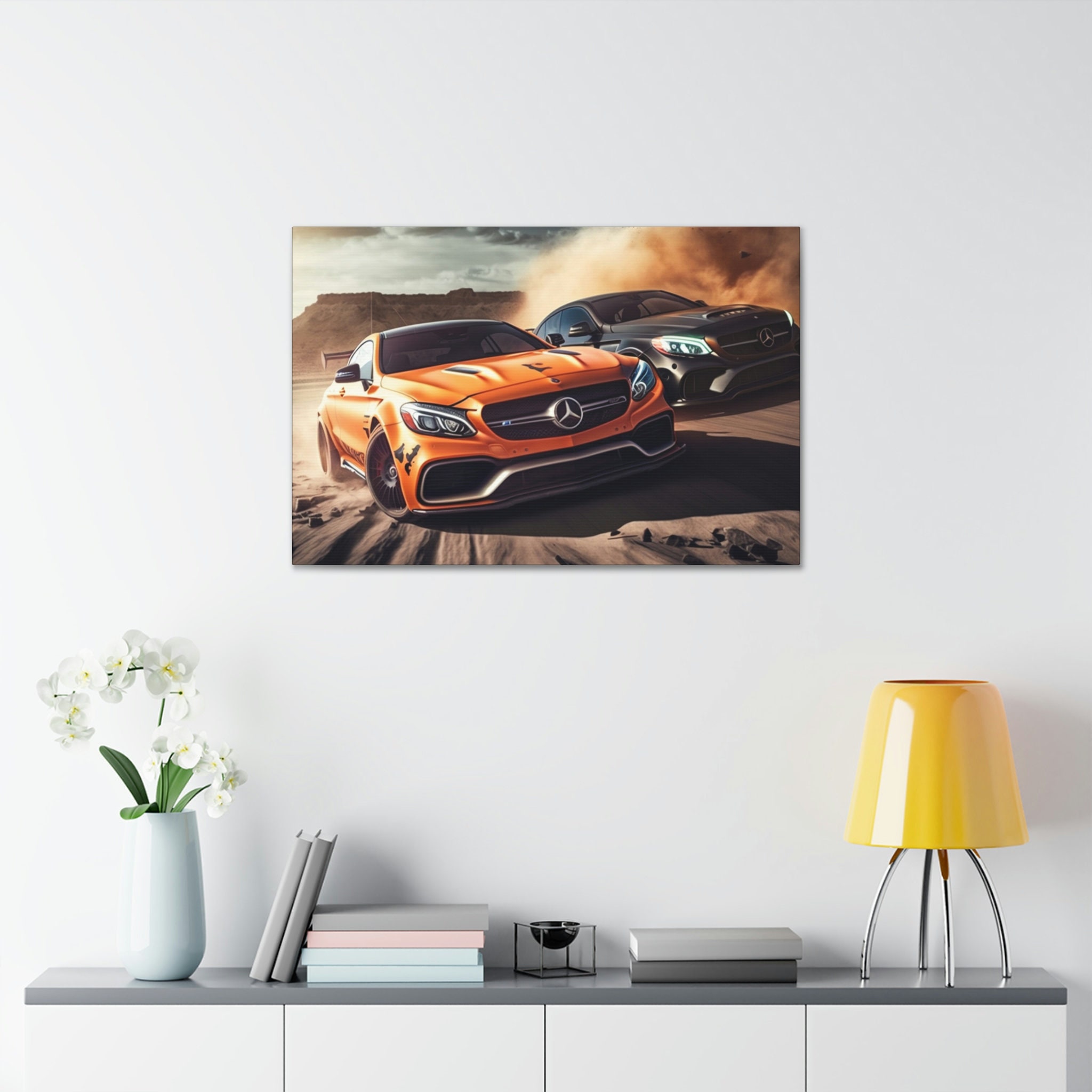 Mercedes C63 S AMG Vs. BMW M4 Gts Painting | High Quality | Canvas Art ...