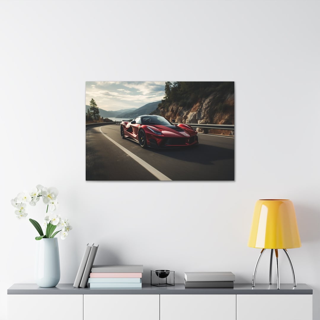 Ferrari Laferrari Painting | High Quality | Canvas Art | Wall Print ...