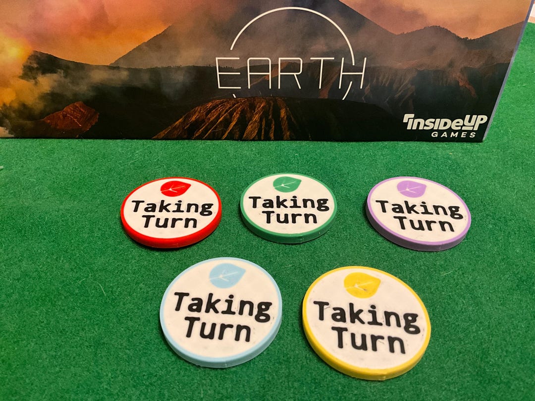Player Turn Tokens for Earth (set of Six 40mm Chips - One in Each ...