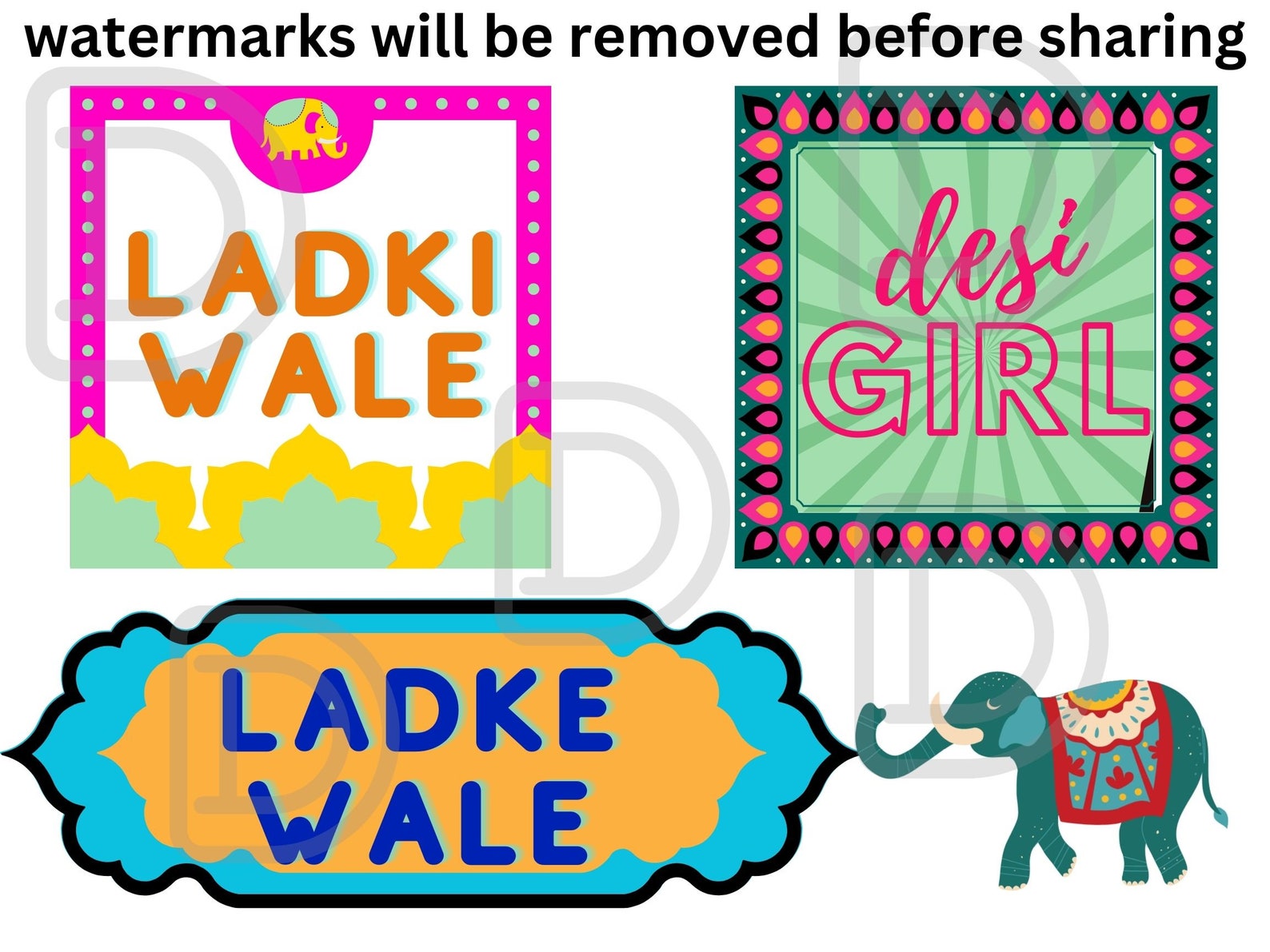 Bollywood Photo Booth Props, Desi Props, Indian Wedding, Party Signs ...