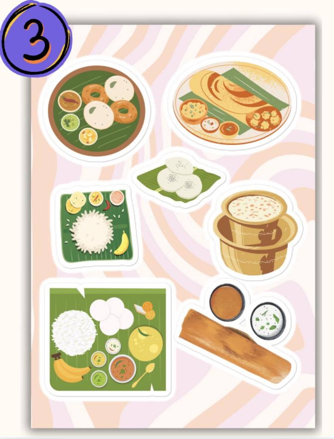 Cute Desi Sticker Sheet, Indian Food Stickers, Indian Stickers, Funny ...