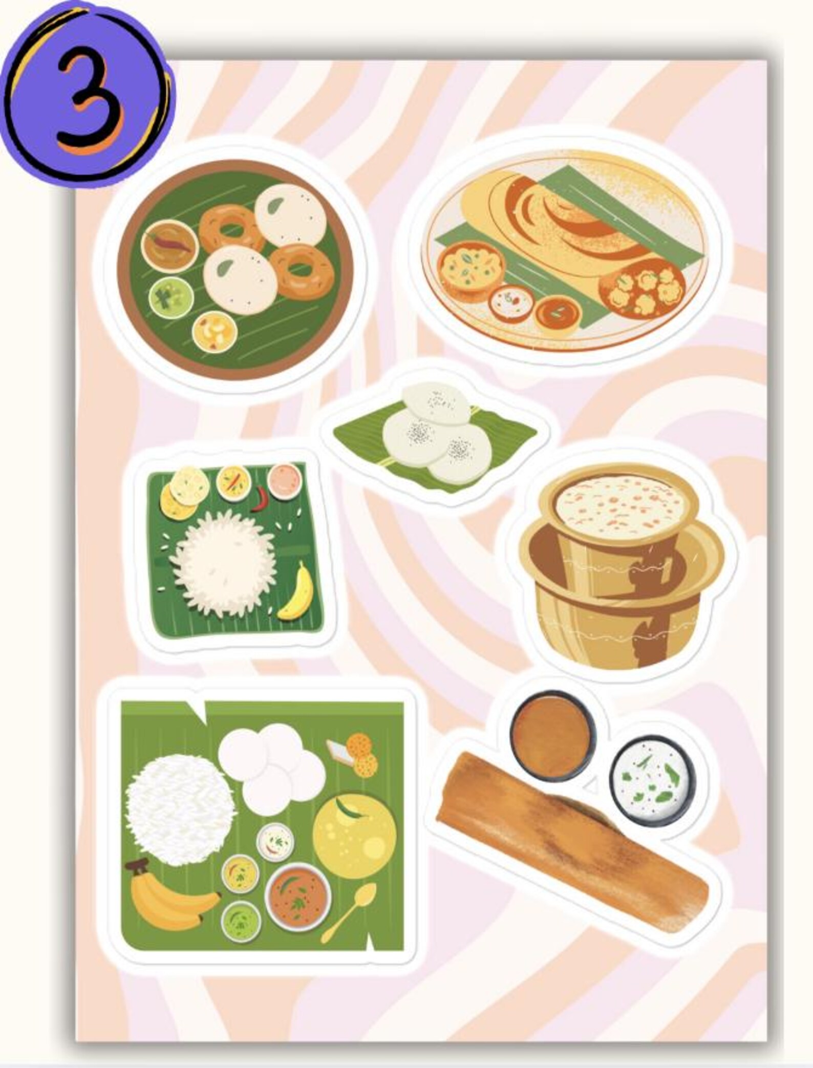 Cute Desi Sticker Sheet, Indian Food Stickers, Indian Stickers, Funny ...
