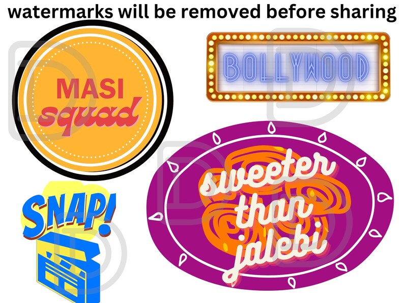 Bollywood Photo Booth Props, Desi Props, Indian Wedding, Party Signs ...