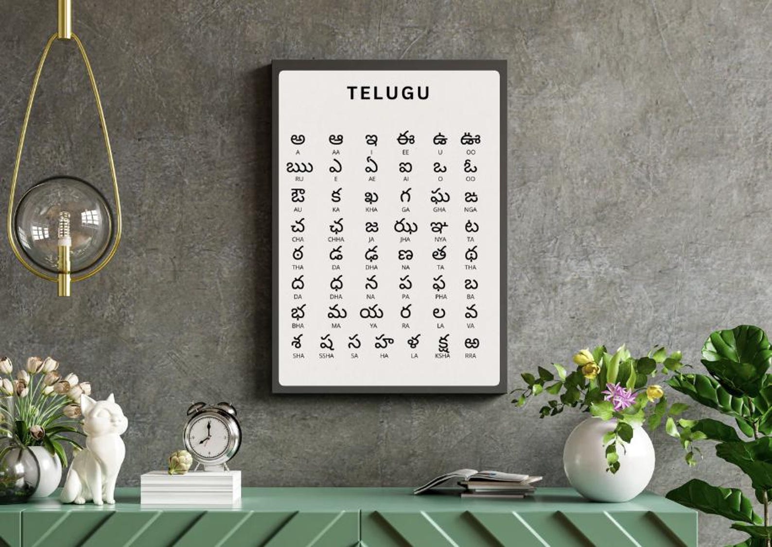 Telugu Alphabet Print, Indian Language Poster (digital Download) - Etsy