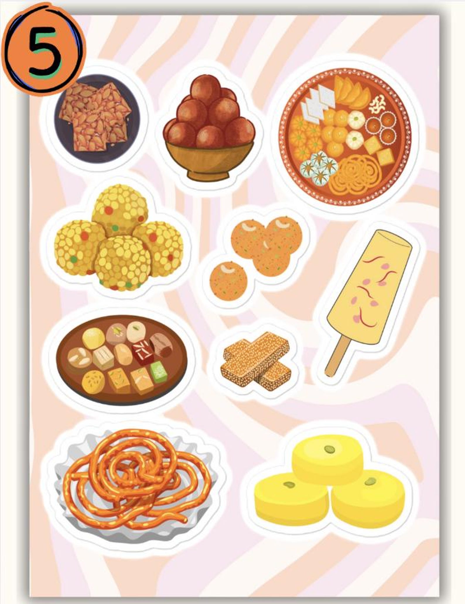 Cute Desi Sticker Sheet, Indian Food Stickers, Indian Stickers, Funny ...