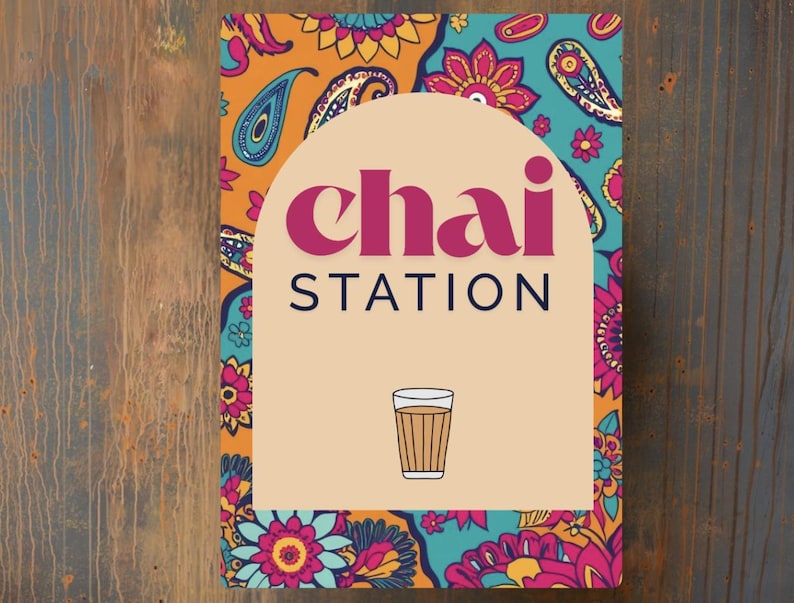 Chai Station Sign, Tea Coffee Table Poster, Indian Wedding, Desi ...
