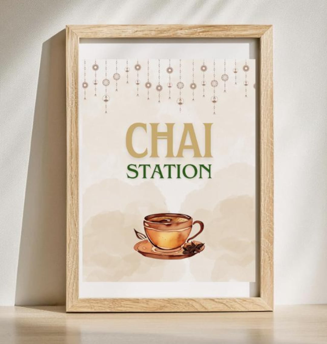 Chai Station Sign, Tea Coffee Table Poster, Indian Wedding, Desi ...