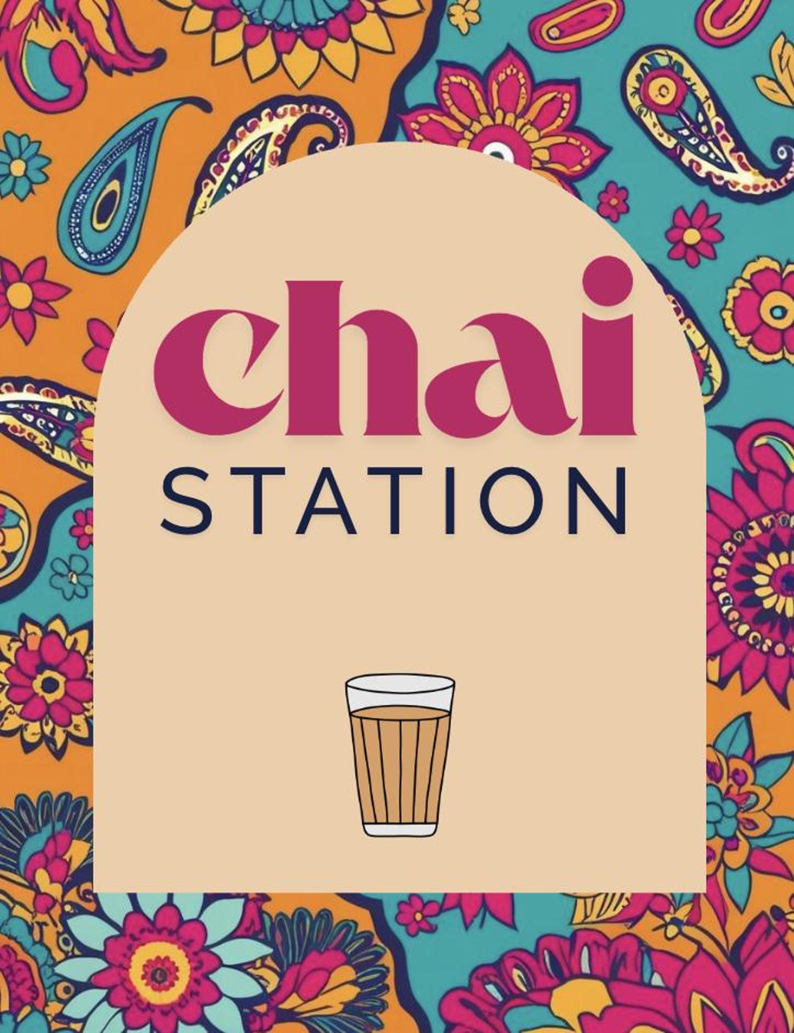 Chai Station Sign, Tea Coffee Table Poster, Indian Wedding, Desi ...