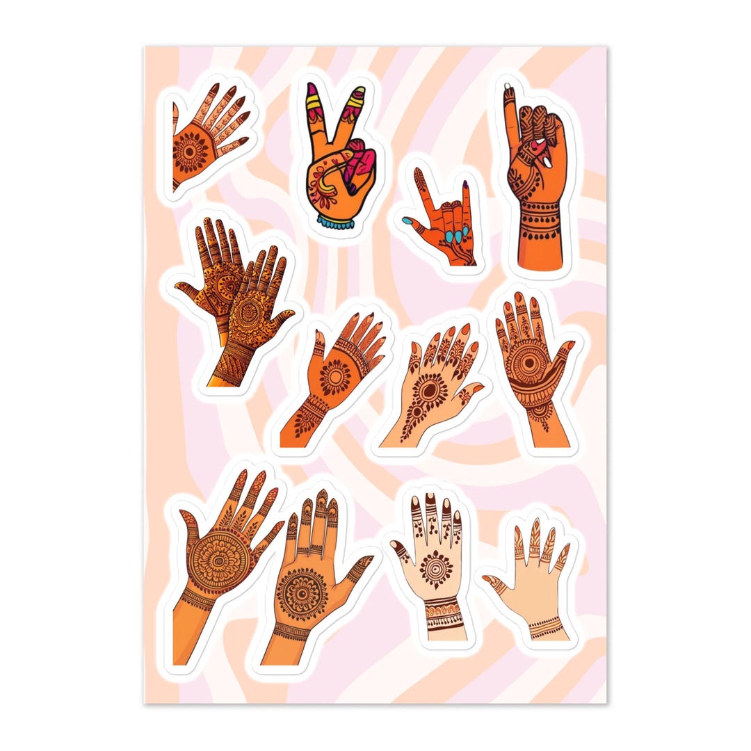 Cute Desi Sticker Sheet, Indian Mehndi Stickers, Indian Stickers, Funny ...