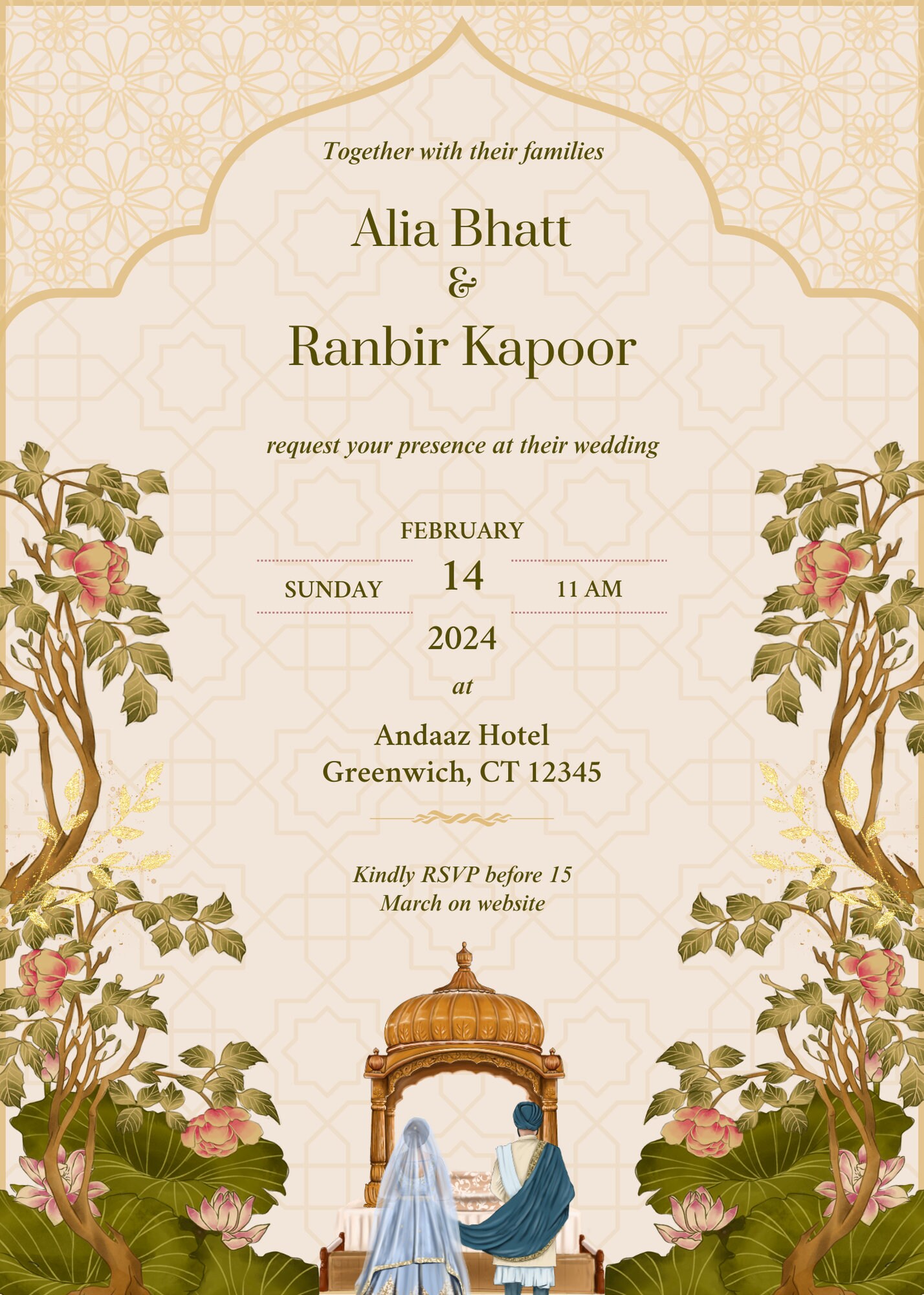 Indian Wedding Invitation, Save the Date, South Indian Wedding Card, Indian Hindu Wedding ...