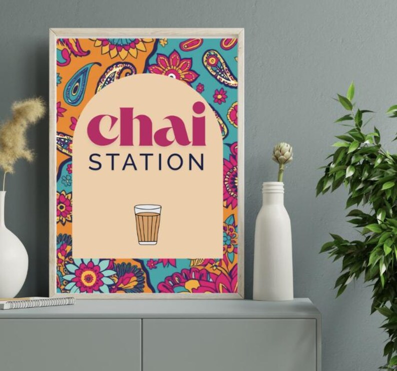 Chai Station Sign, Tea Coffee Table Poster, Indian Wedding, Desi ...