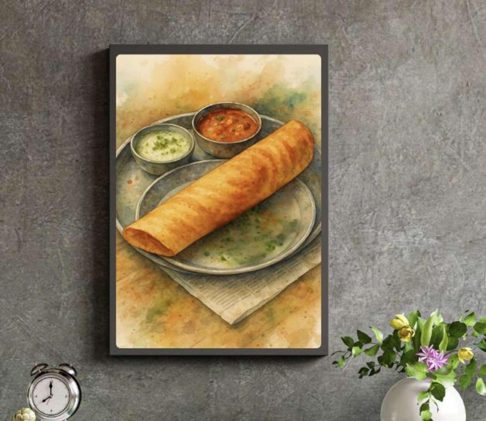 Dosa Print, Indian Food Pop Art, Desi Kitchen Decor (digital Download ...