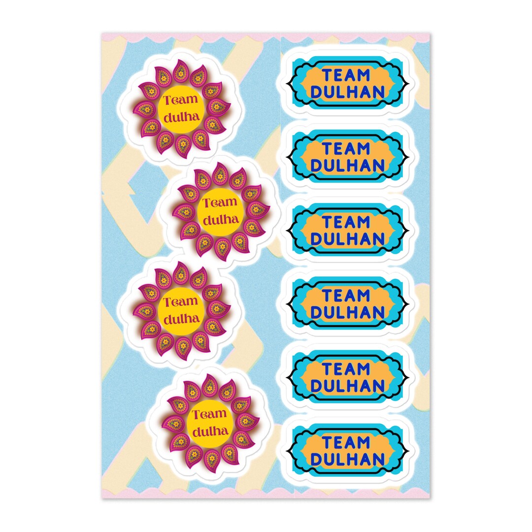Indian Desi Sticker Sheet, Indian Bride Groom Stickers, Indian Dula ...