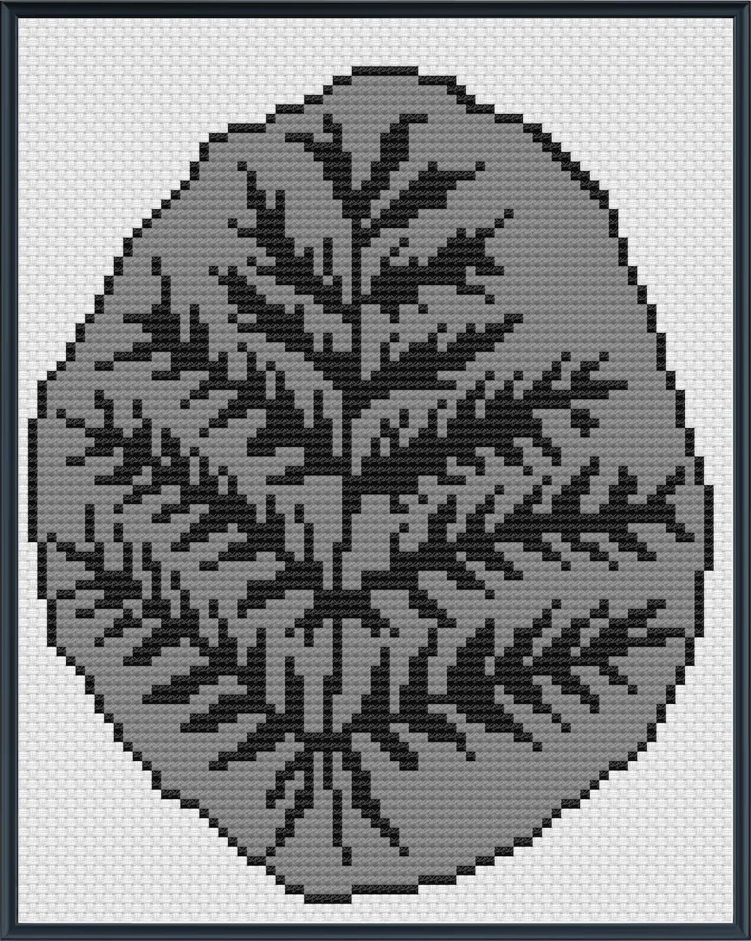 Fossilized Fern Cross Stitch Pattern Paleontology Science Embroidery ...