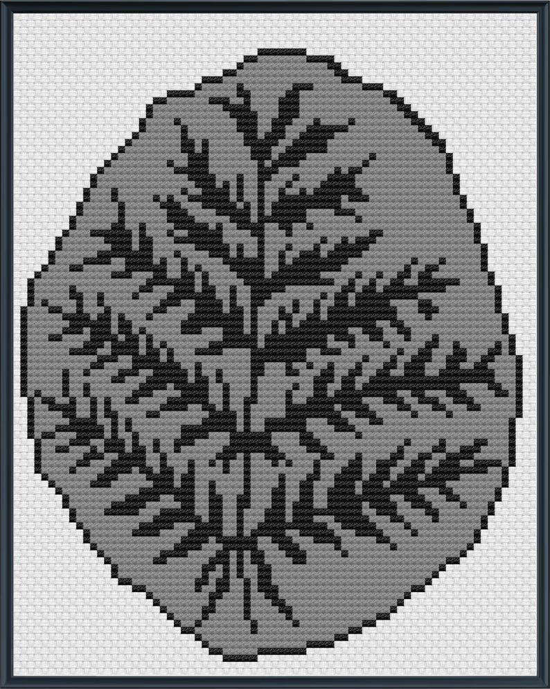 Fossilized Fern Cross Stitch Pattern Paleontology Science Embroidery ...