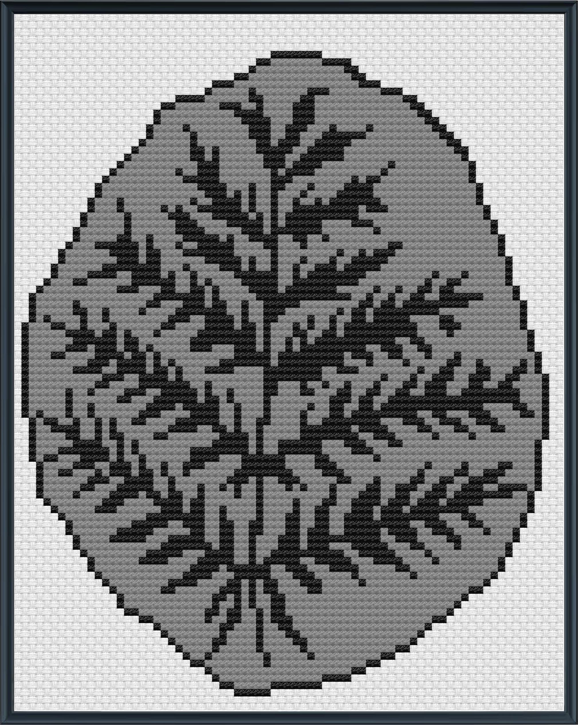Fossilized Fern Cross Stitch Pattern Paleontology Science Embroidery ...
