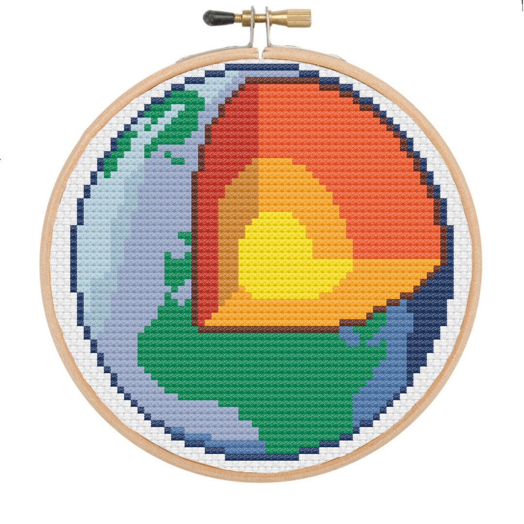Earth Interior Cross Stitch Pattern Geology Science Embroidery PDF - Etsy