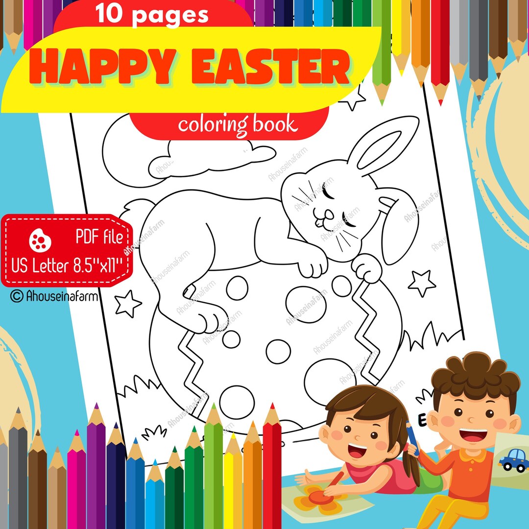 10 Easter Coloring Pages for Kids for Toddlers Easter - Etsy