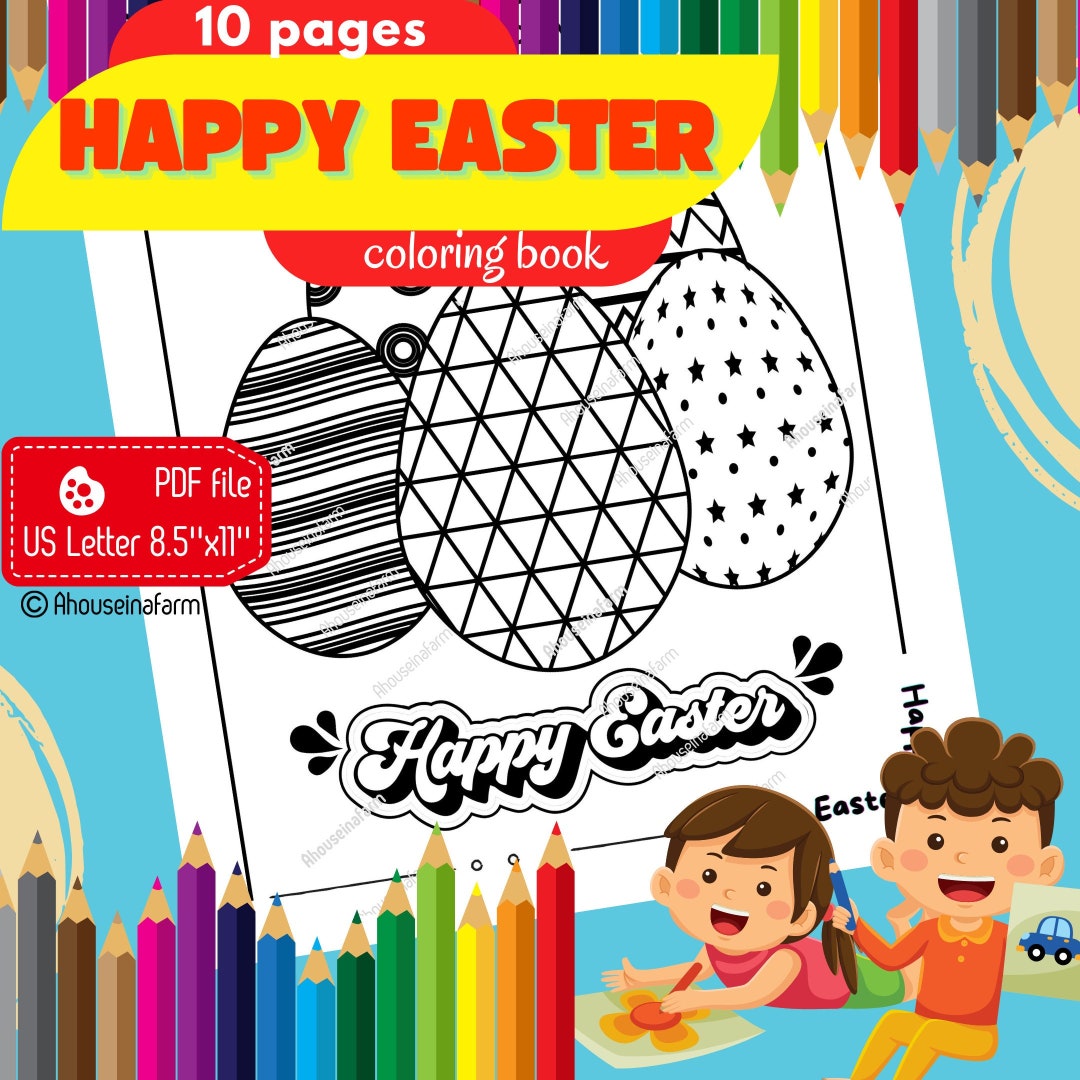 10 Easter Coloring Pages for Kids for Toddlers Easter - Etsy